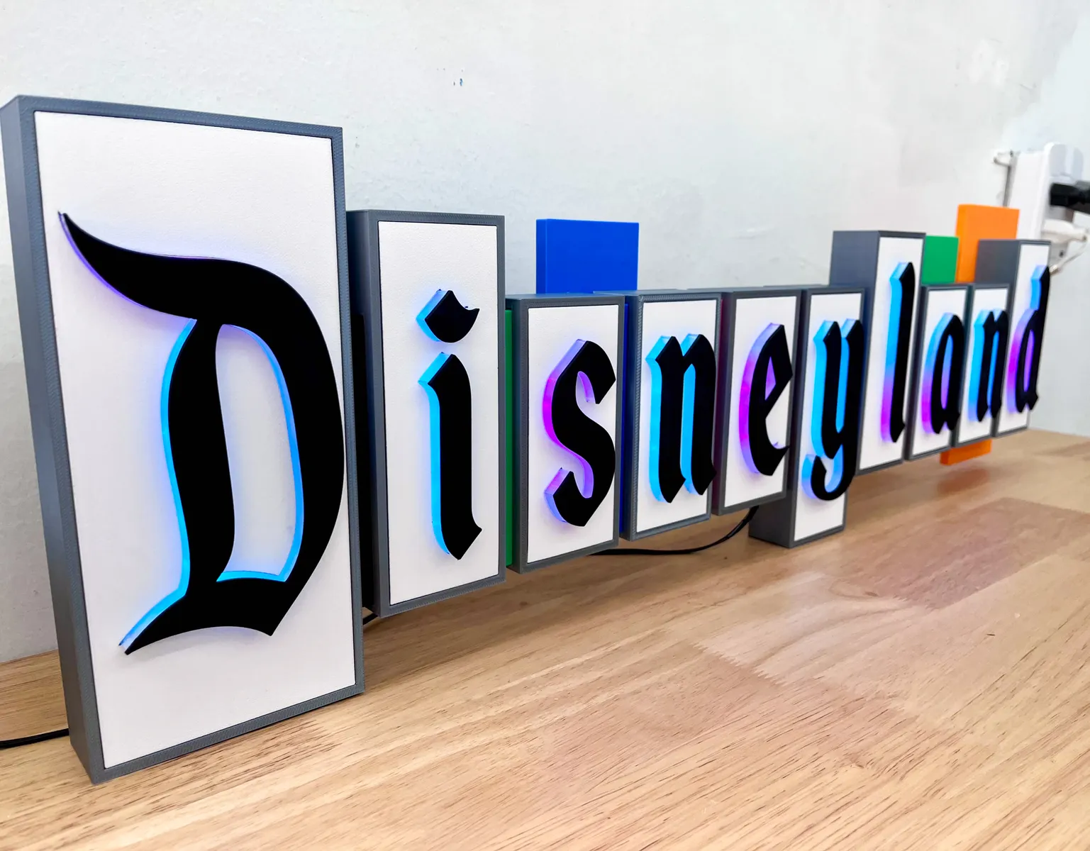 3d Printed Vintage LED Disneland Sign - Portfolio of Brady Sammons